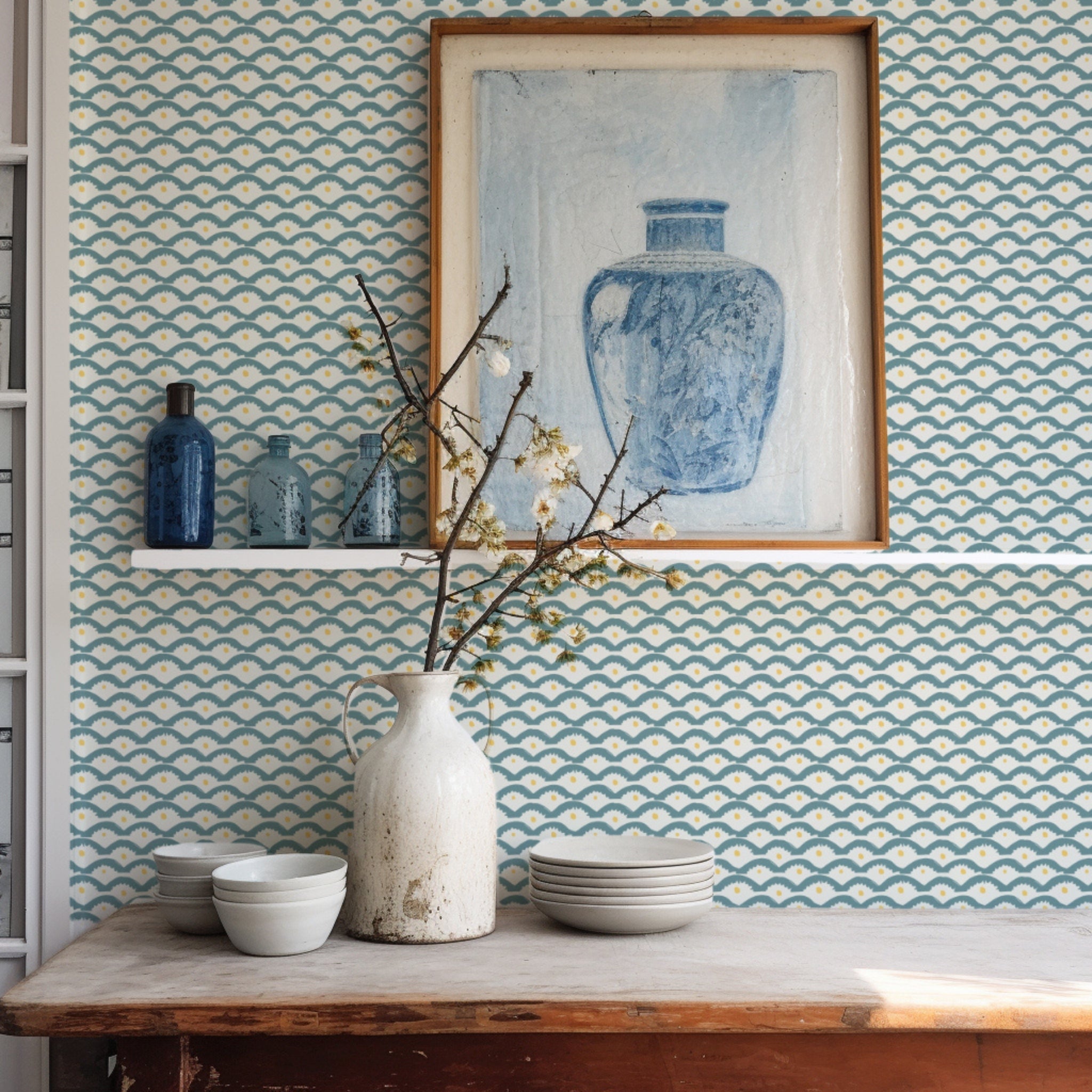 Wiggly Squiggly ~ Blue and Yellow – Annika Reed Studio