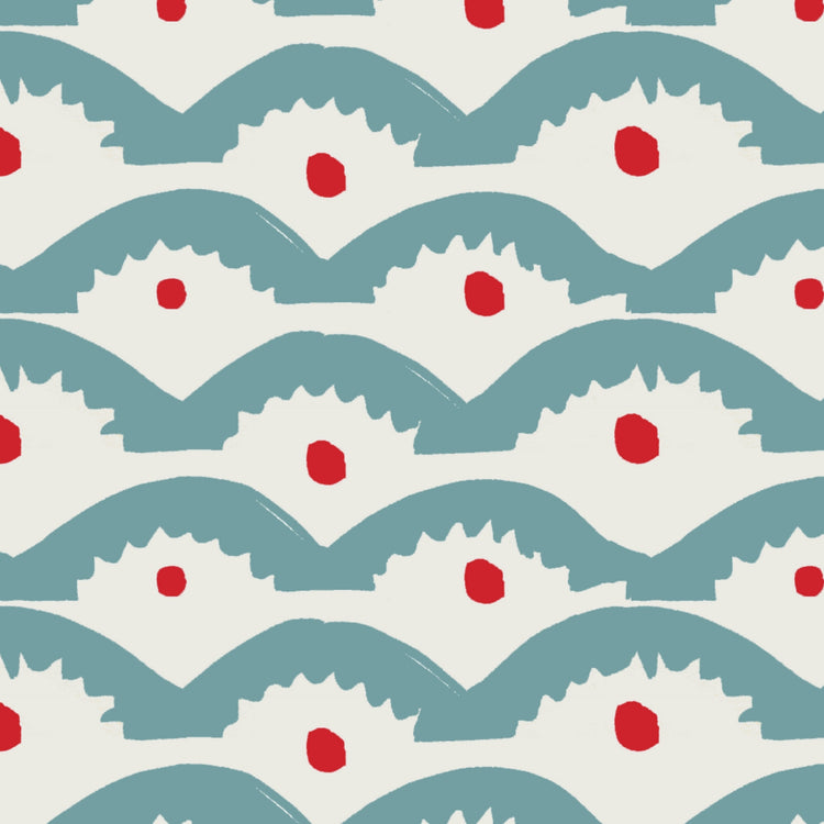 Wiggly Squiggly Wallpaper ~ Blue and Red – Annika Reed Studio