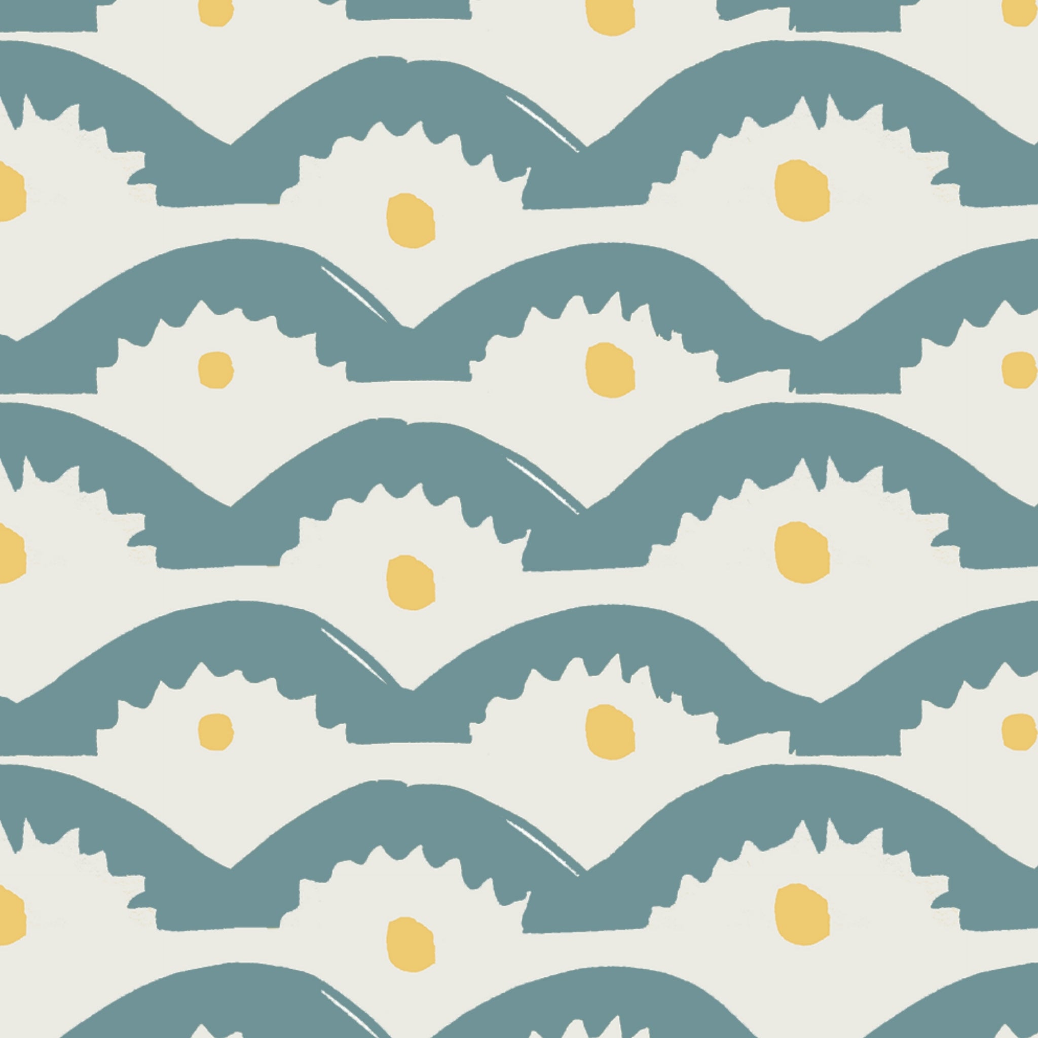 Wiggly Squiggly Wallpaper ~ Blue and Yellow – Annika Reed Studio