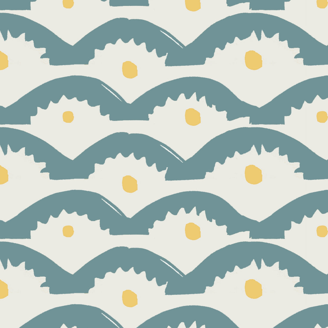 Wiggly Squiggly Wallpaper ~ Blue and Yellow – Annika Reed Studio